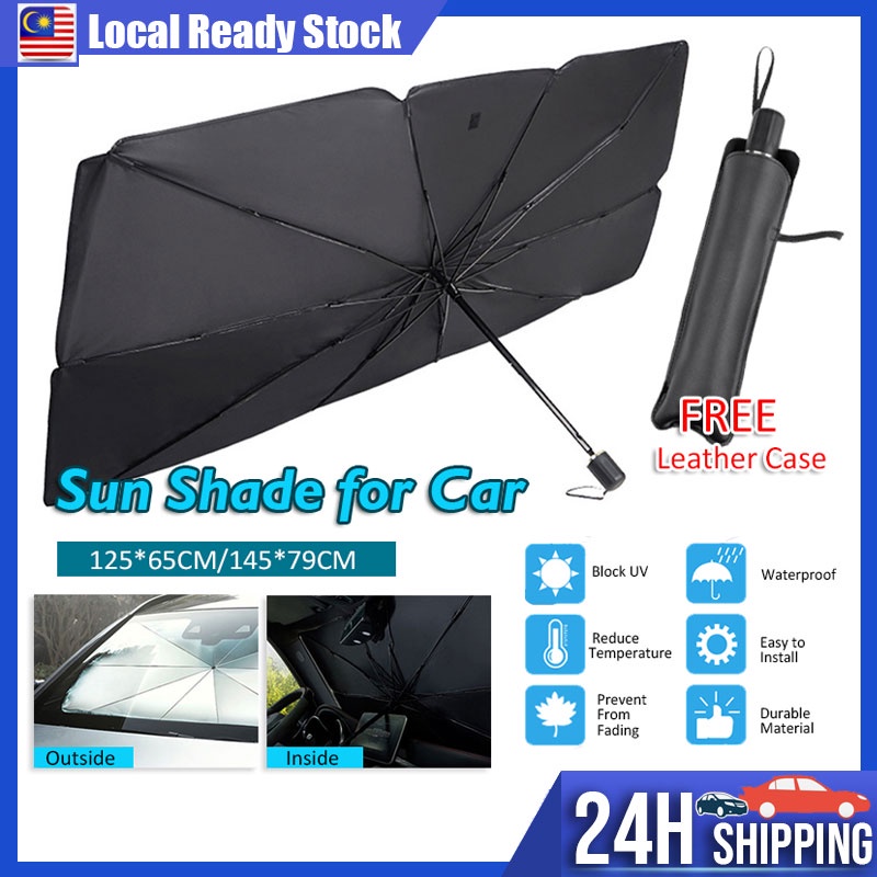 Car Sun Shade Front Windscreen Sunshade Collapsible Car Sun Shade ...
