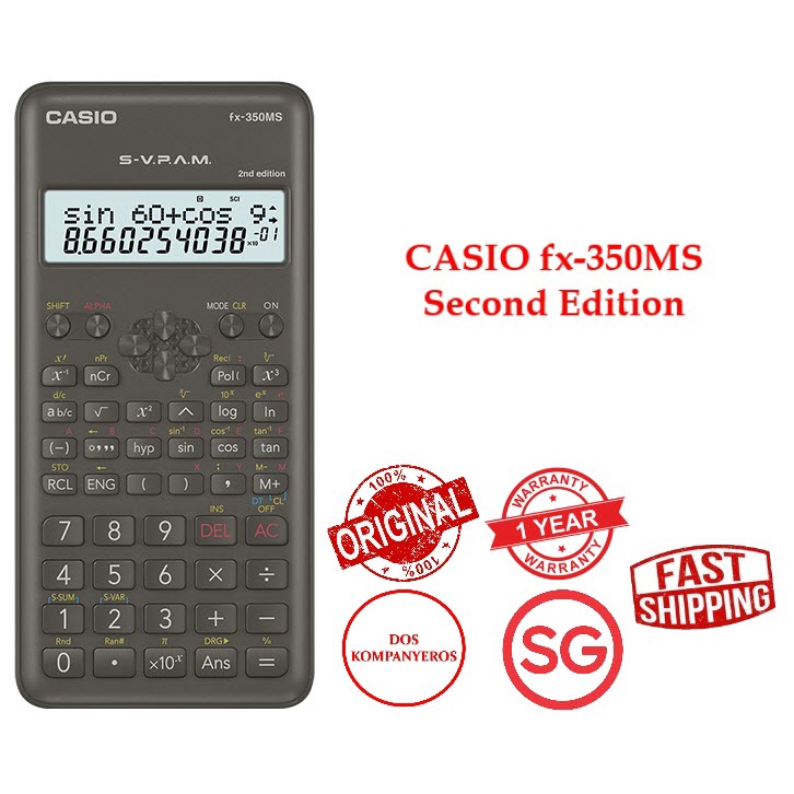Casio fx-350MS 2nd Edition Scientific Calculator. 1 Year Local Warranty ...