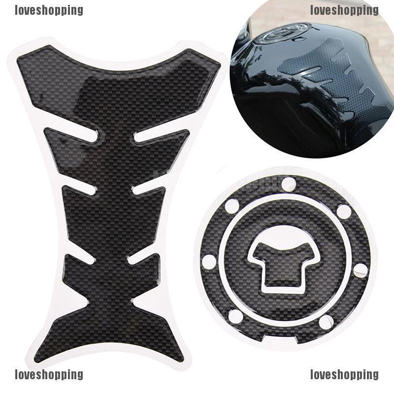 L 2x Motorcycle Universal 3d Carbon Fiber Gel Gas Fuel Tank Pad