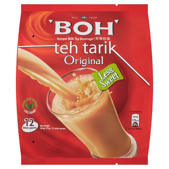 BOH Teh Tarik Less Sweet Instant Milk Tea 12's / Halia 12's / Cham 12's ...