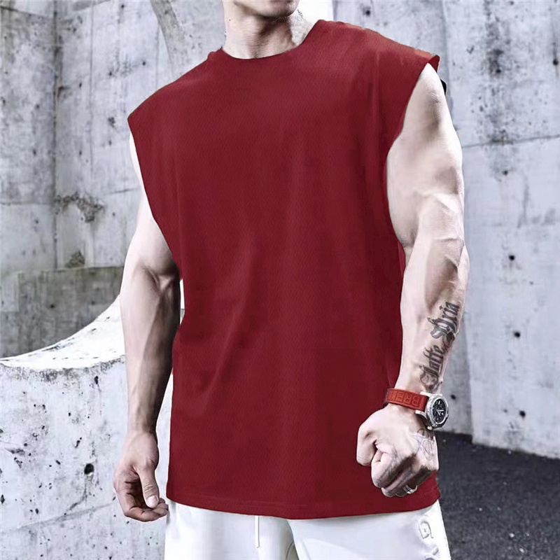 Mens Fitness Singlets Loose Mesh Tops Bodybuilding Tank Top Men Gym ...