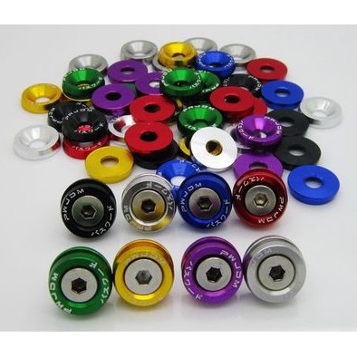 PWJDM Decorative Colored Washer / Colored Fenders Racing Bolts [10pcs ...