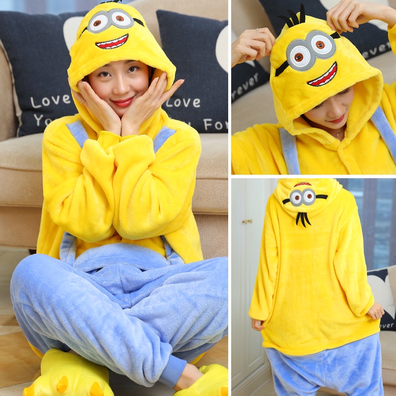 Minion Onesies Women Men Adult Animal Cartoon Pajamas Funny Festival Party Fancy Suit Cosplay Costume Overalls Homewear Shopee Singapore