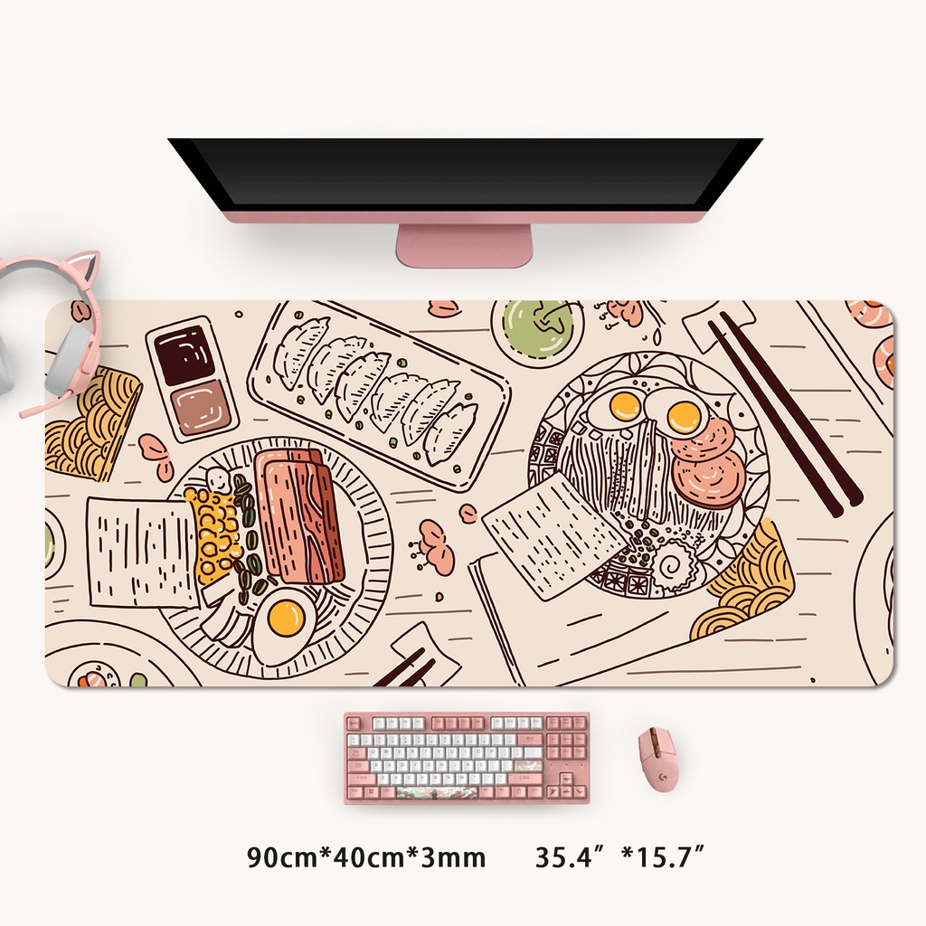 Extra Large Kawaii Japan Ramen GBA Gaming Mouse Pad Cute Aesthetic Food ...