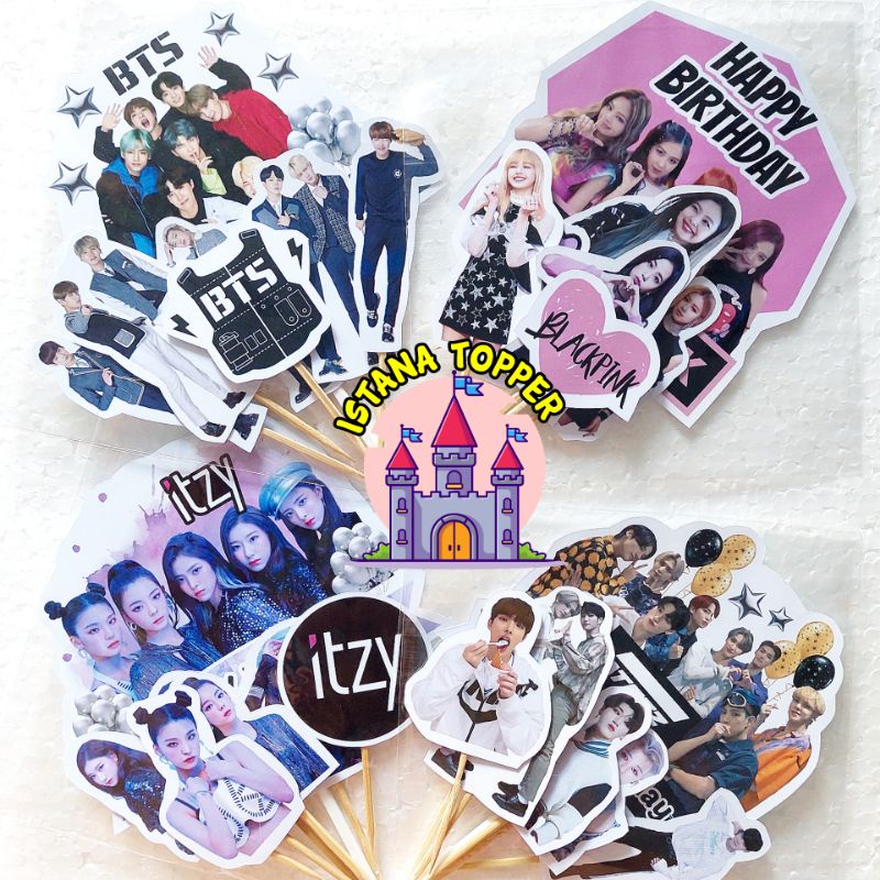 Standart Cake Topper/CUSTOM Theme Black Pink, BTS, ITZY, ATEEZZ Cake ...