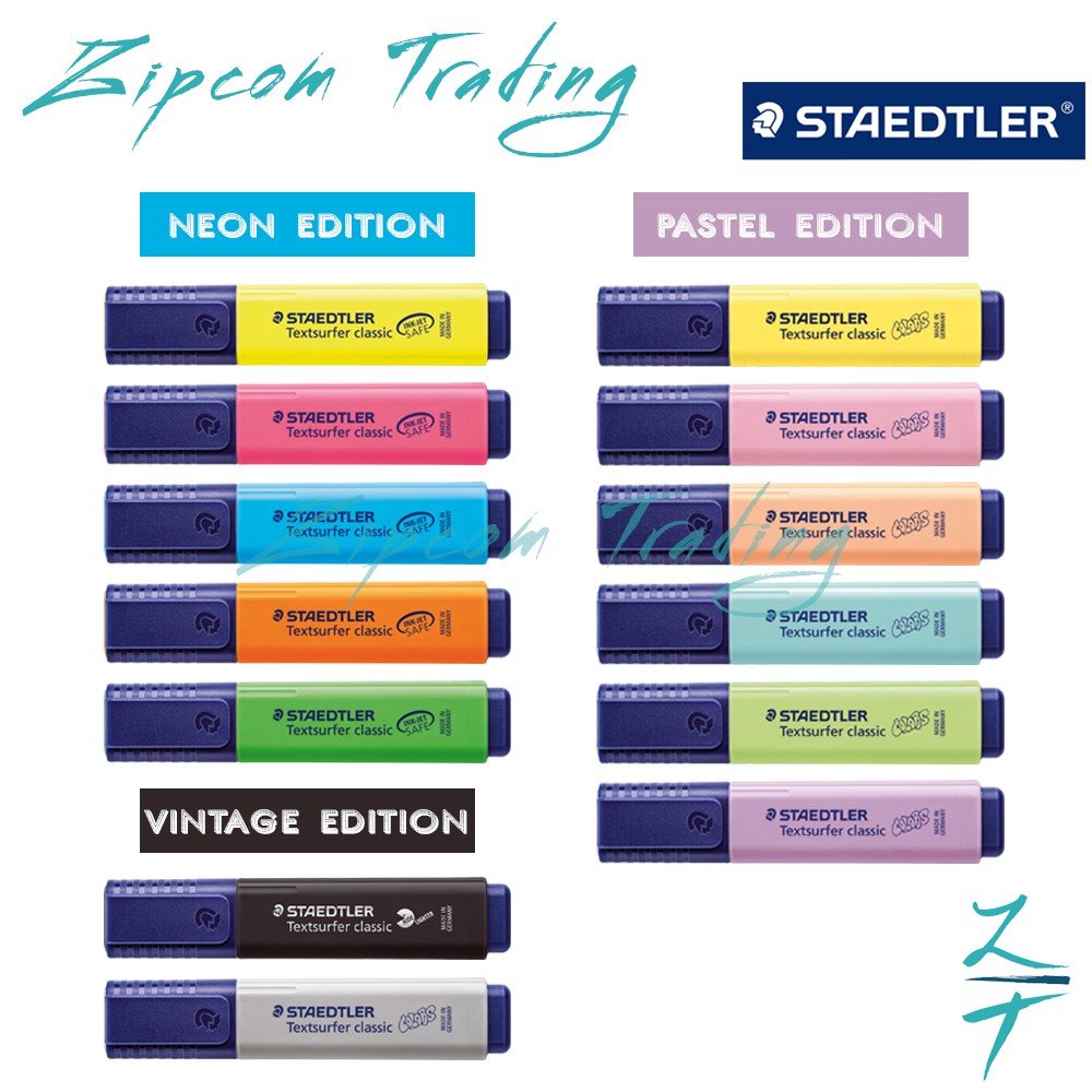 STAEDTLER 364 Textsurfer Classic / Neon / Pastel / Vintage Highlighter ...