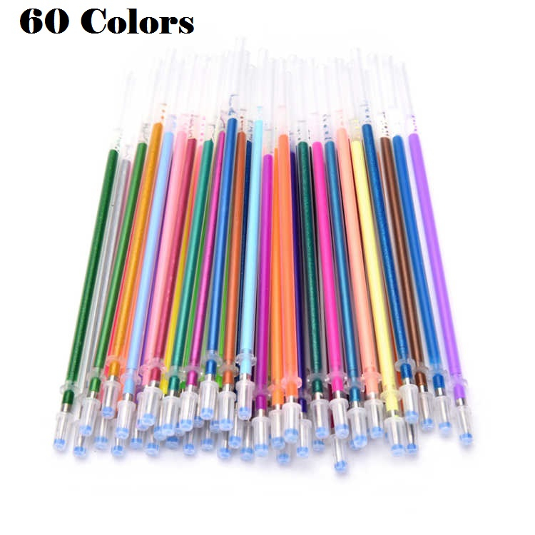 100PCS 0.8MM Multicolour Ballpoint Gel Pens Refill Set Colorful ...