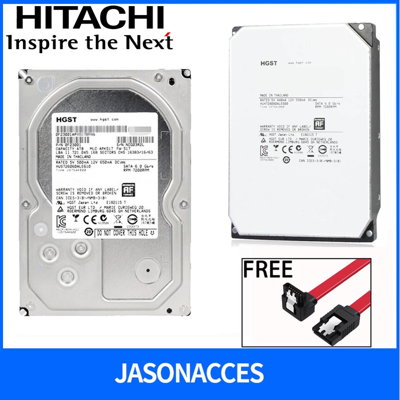 HITACHI SATA3.0 2TB/3TB/4TB/6TB/8TB 3.5 “ HDD Hard Disk Desktop PC hd ...