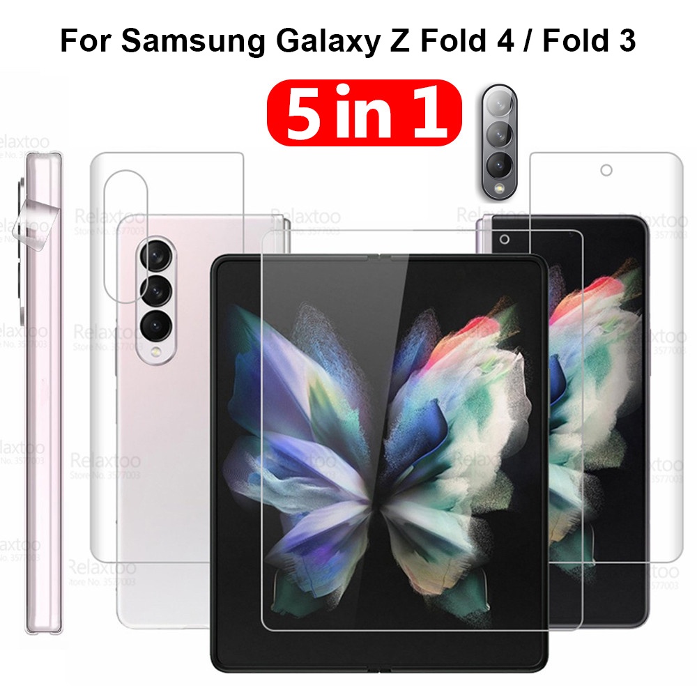 5 in 1 Samsung Galaxy Z Fold 4 Screen Protector Fold 3 Hydrogel Film ...