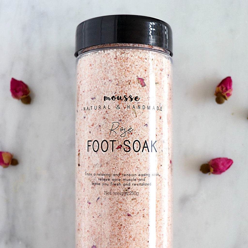 Rose Foot Soak / Epsom Salt / Pink Himalayan Salt / Rose Geranium 300g ...