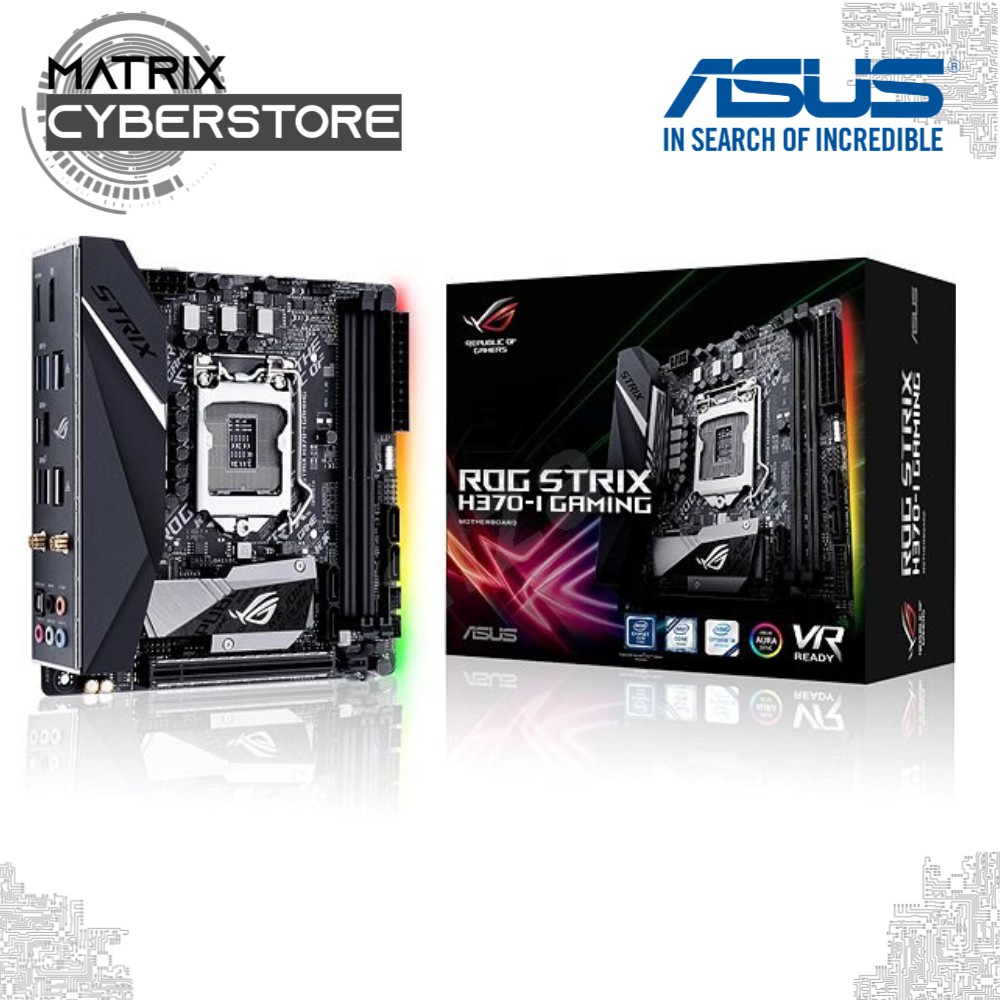 ASUS ROG STRIX H370-I GAMING Intel H370 mini-ITX, Aura Sync RGB, 802 ...