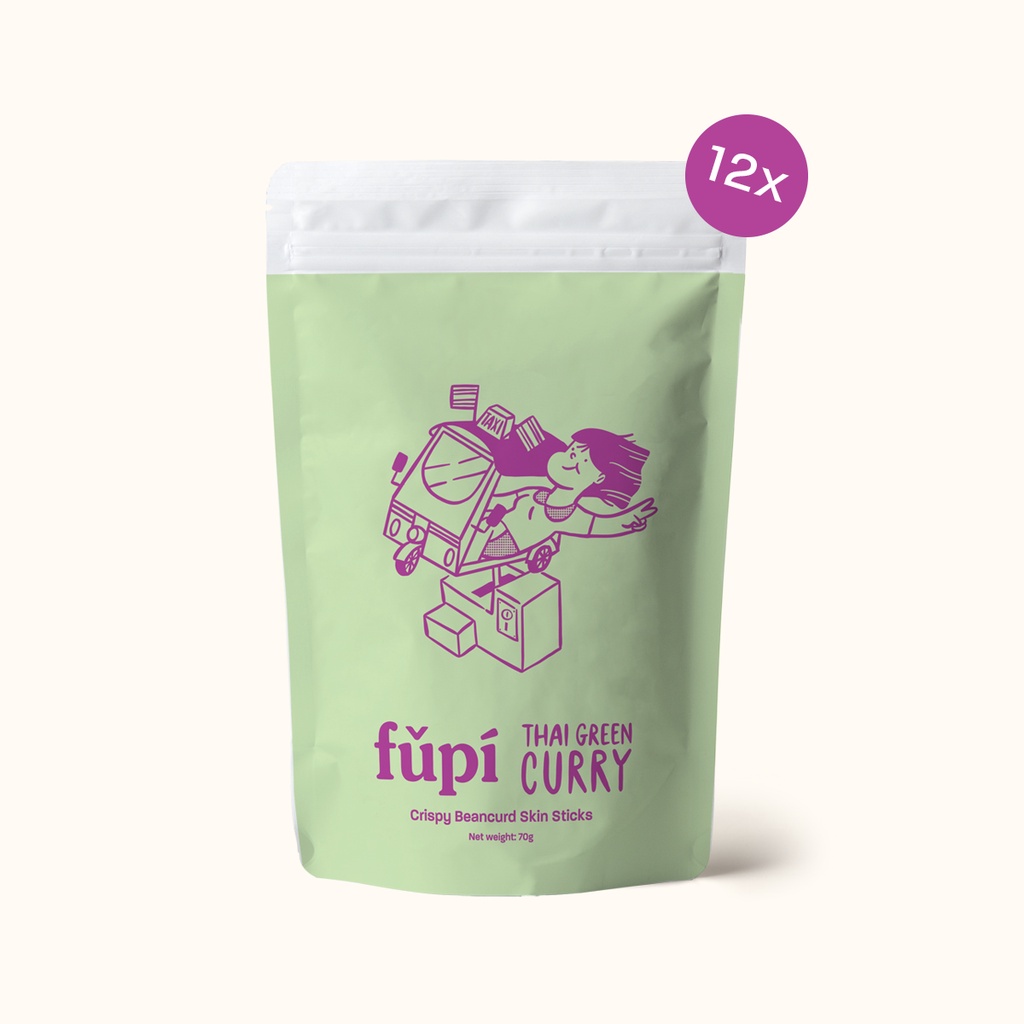 Fupi Crispy Beancurd Skin Sticks (Thai Green Curry) Bundle of 12 ...