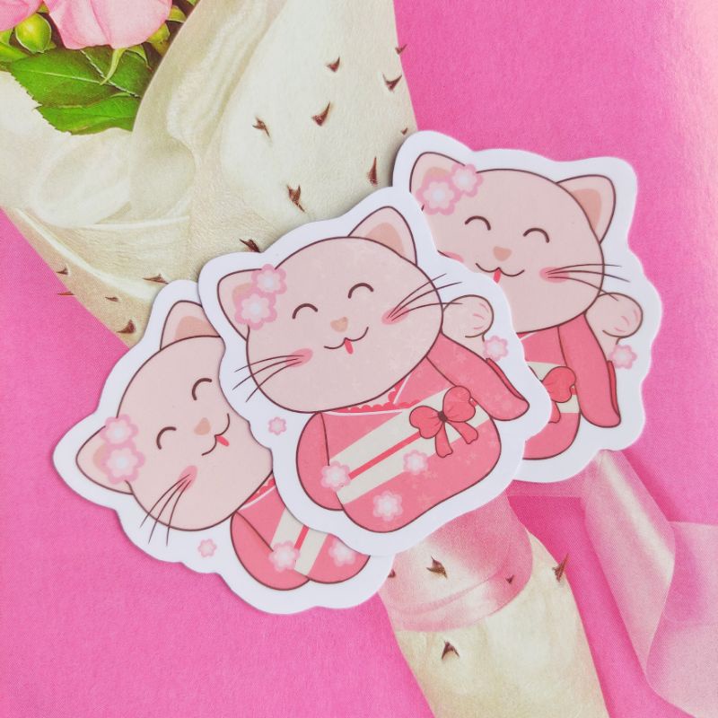 Kawaii Cute Japanese Cat Welcome Sticker for Laptop Handphone Bujo ...