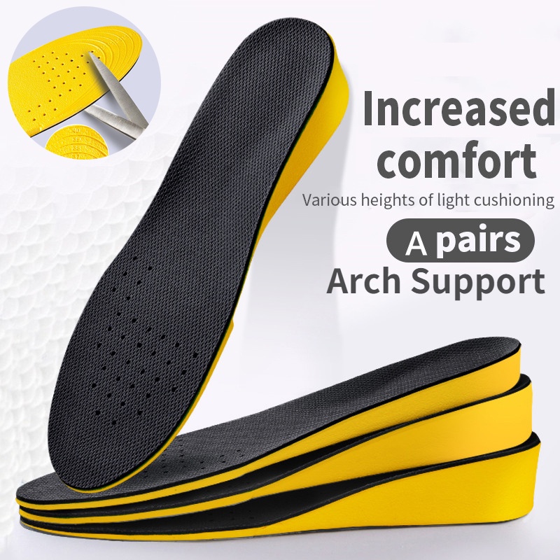 1 Pair Unisex 4D Sponge Support Walking Insoles / Silicone Memory Foam ...