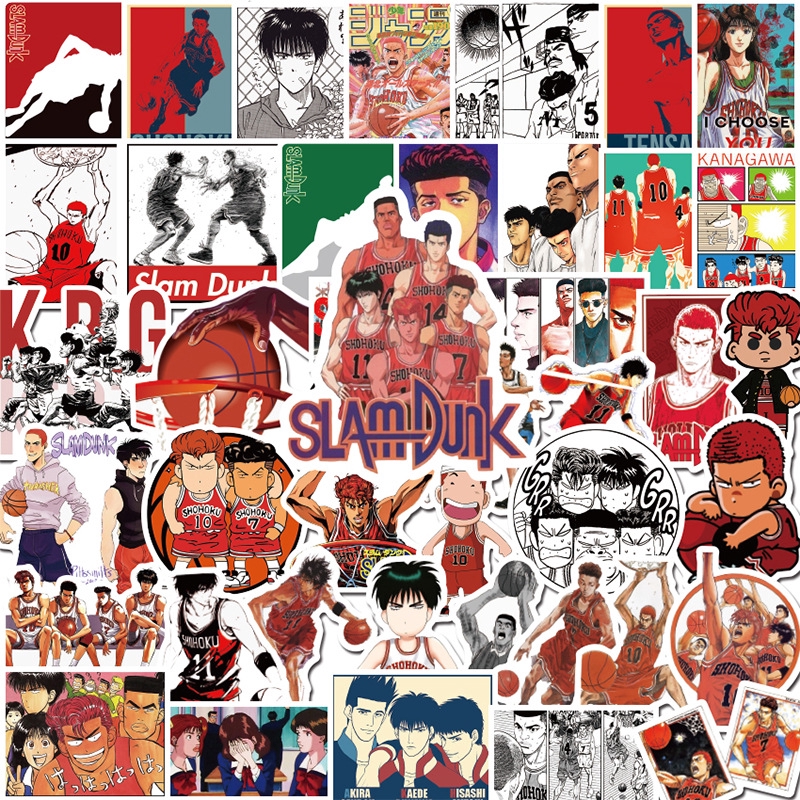 50 pcs Classic Anime Slam Dunk Cartoon Waterproof Stickers | Shopee ...