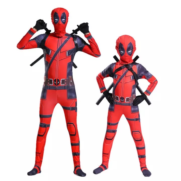 Congme Dead pool Cosplay Costume, Superhero Halloween Zentai Jumpsuit ...