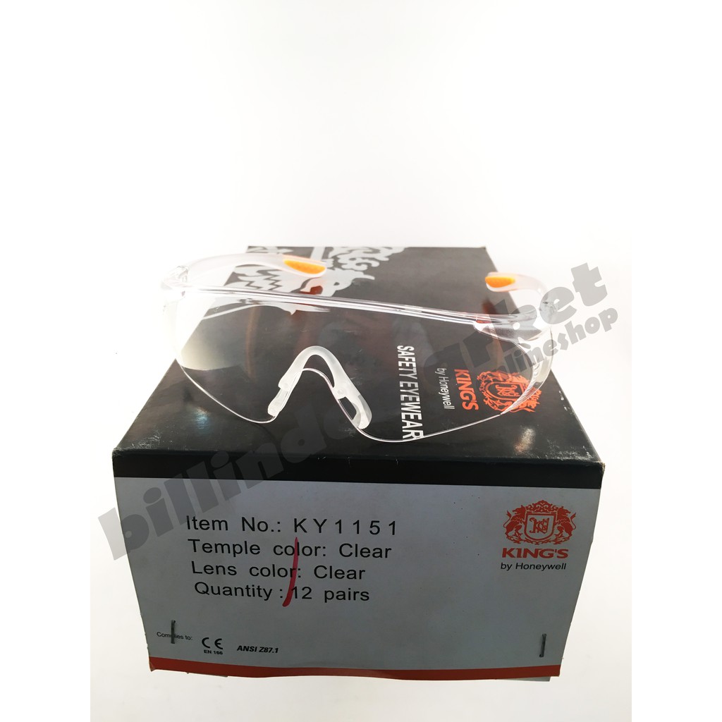 Safety Glasses KING'S KY 1151 Clear / KING'S KY 1152 Clear Glasses ...
