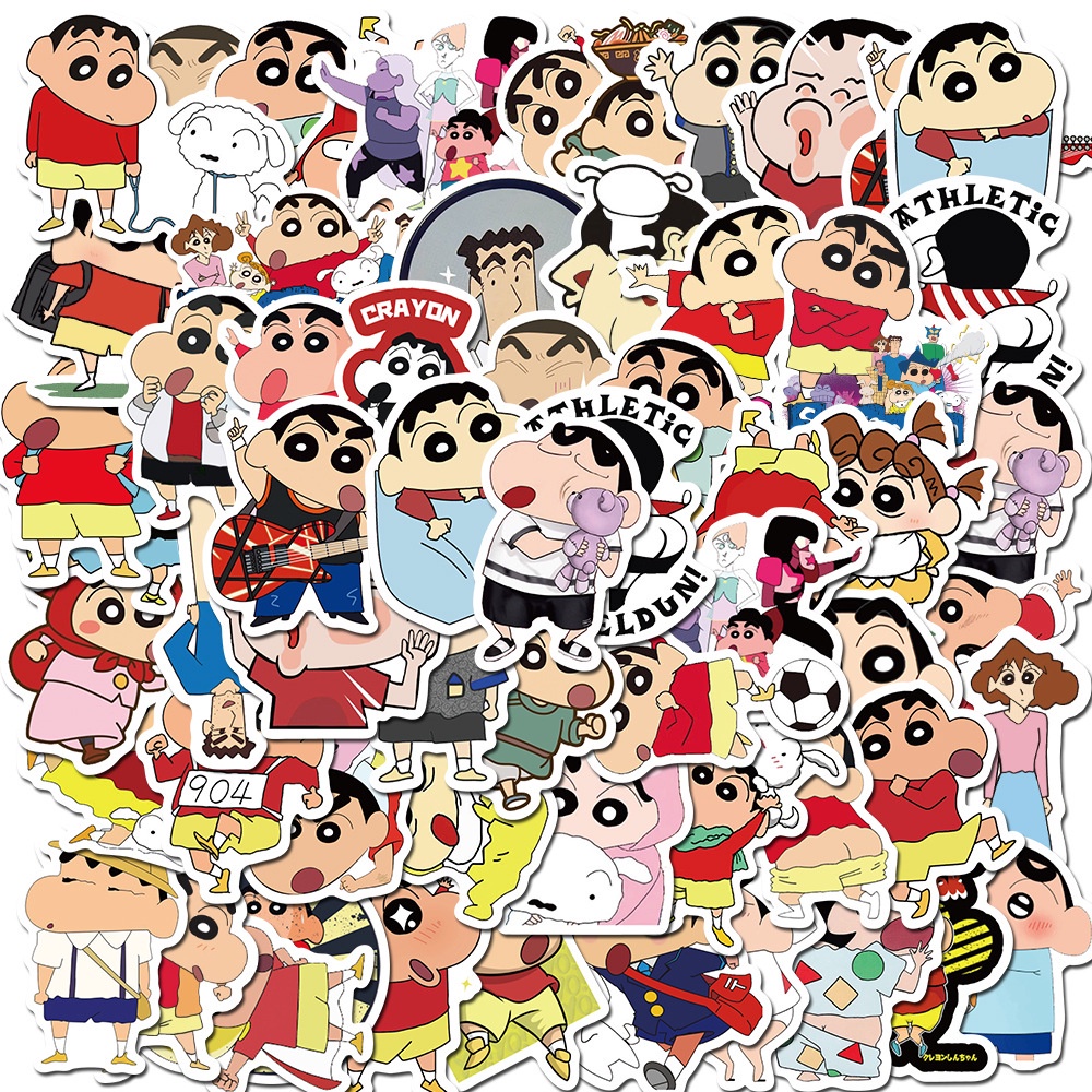 50PCS Shin Chan Stickers Japanese Kawaii Cartoon Stickers Vinyl ...