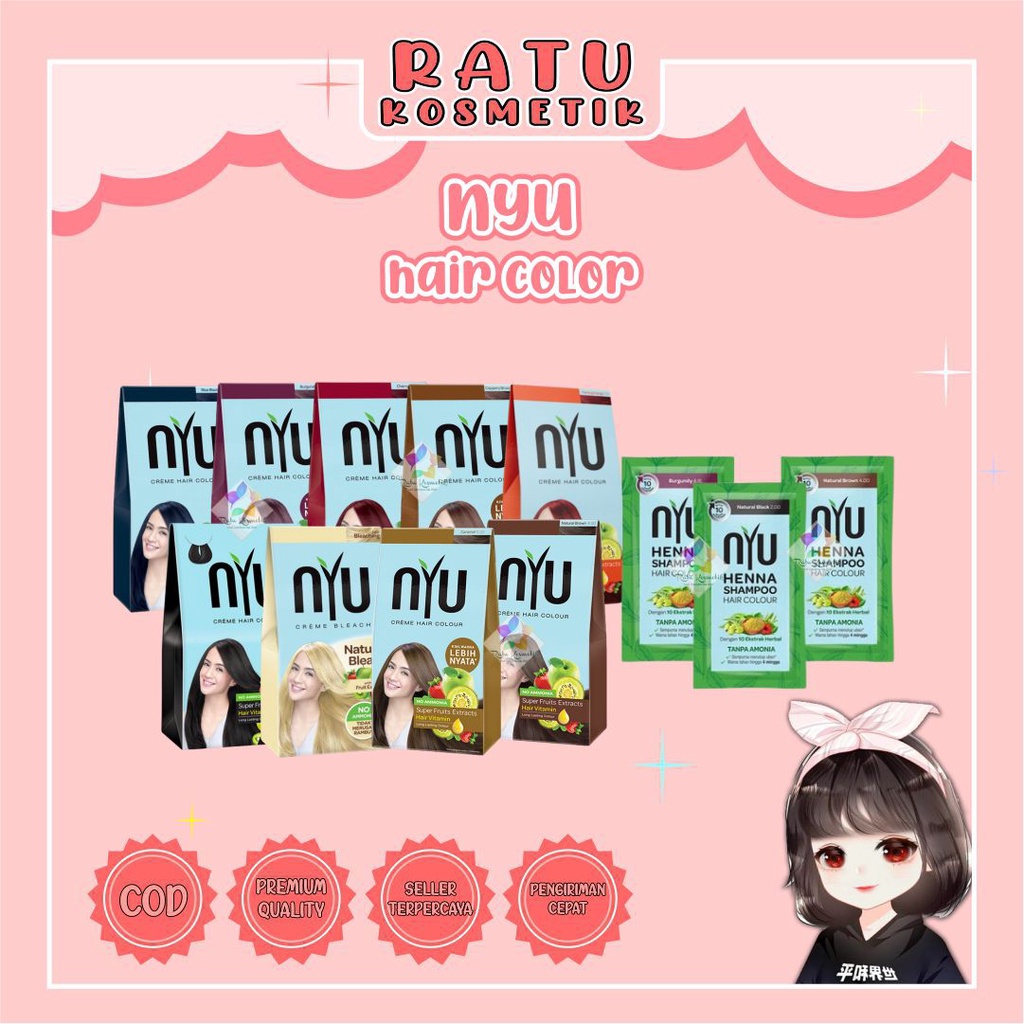RATU Queen Nyu Creme Hair Color | Henna Nyu Shampoo | Natural Hair Dye ...
