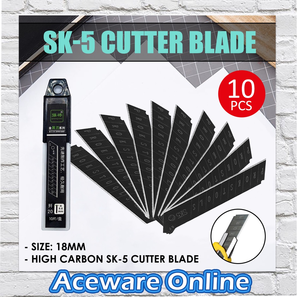 10Pcs 18mm SK-5 Cutter Black Blade Utility Knife Blade Thickened V ...
