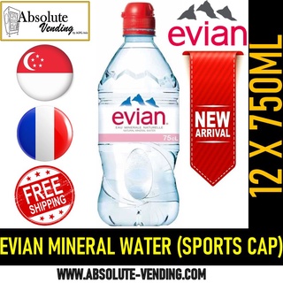 [CARTON] EVIAN Mineral Water Sports Cap 750ML X 12 (BOTTLE) | Shopee ...