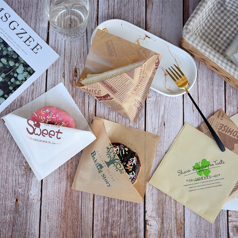 [10/50pcs] Triangle Food Pouch Wrap Wrapping Triangular Shape Sandwich ...