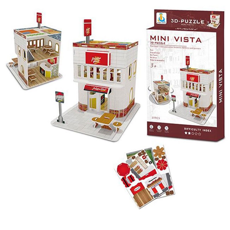 3D Puzzle Mini Vista Toy- Pizza Hut, Macdonald, 7-11, KFC | Shopee ...