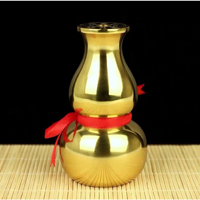 Copper Hulu Gourd with Coin Opening Display | Fengshui | Shopee Singapore