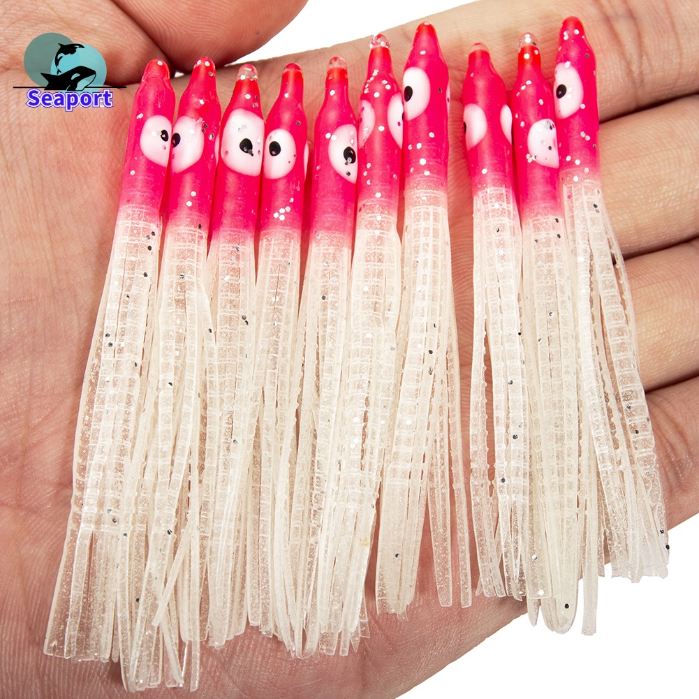 Luminous Squid Skirt Fishing Lure Octopus Trolling Bait Tuna 2.3inch ...