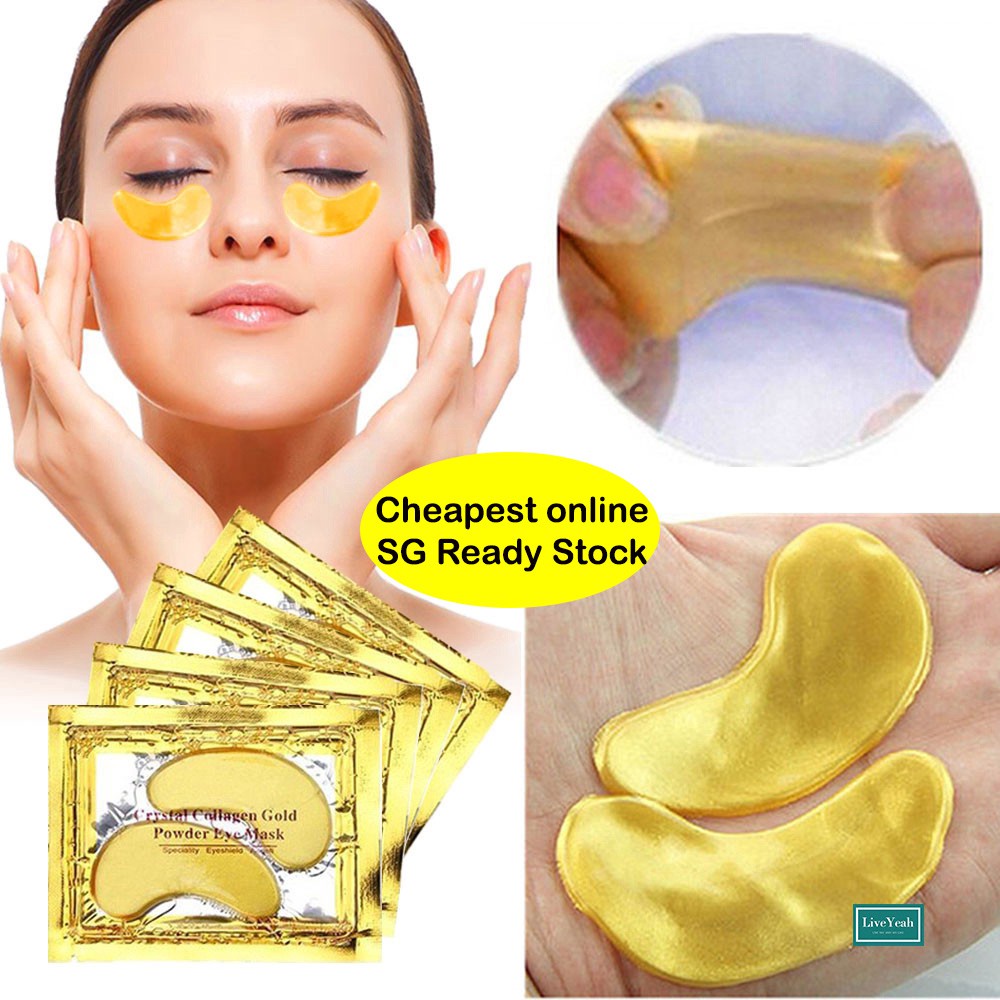 **Ship From SG** 24K Gold Crystal Collagen Eye Mask Anti Aging/Dark ...