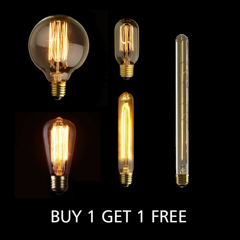 [sg Seller] [buy 1 Get 1] Retro Edison Light Bulb E27 220v 40w St64 G95