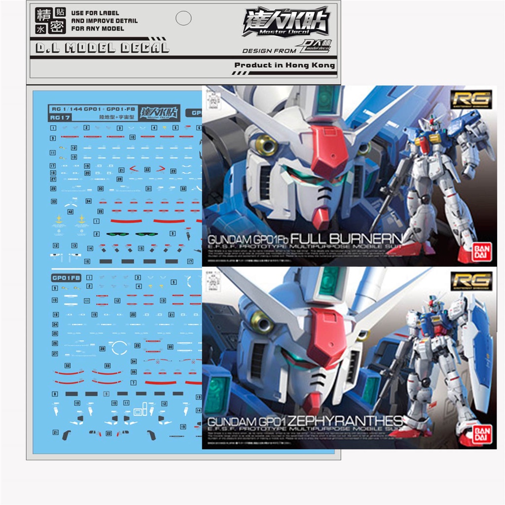 DALIN Waterslide Decal RG17 RG 1/144 Gundam RX-78GP01 RX78GP01-Fb ...