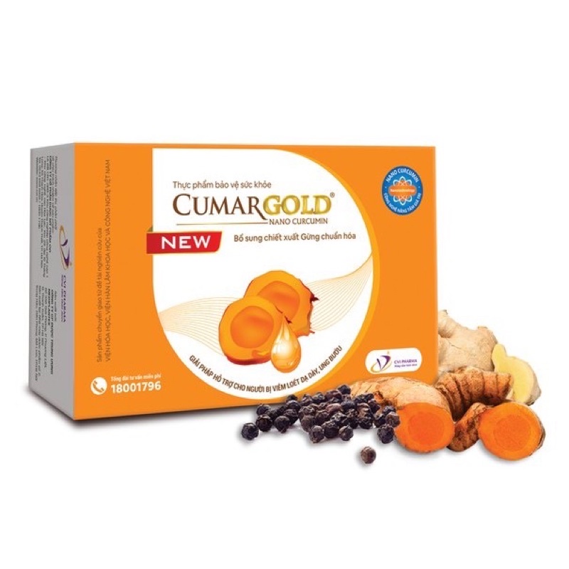 Cumargold NANO CURCUMIN turmeric tablets - Support solution for people with stomach ulcers and ...