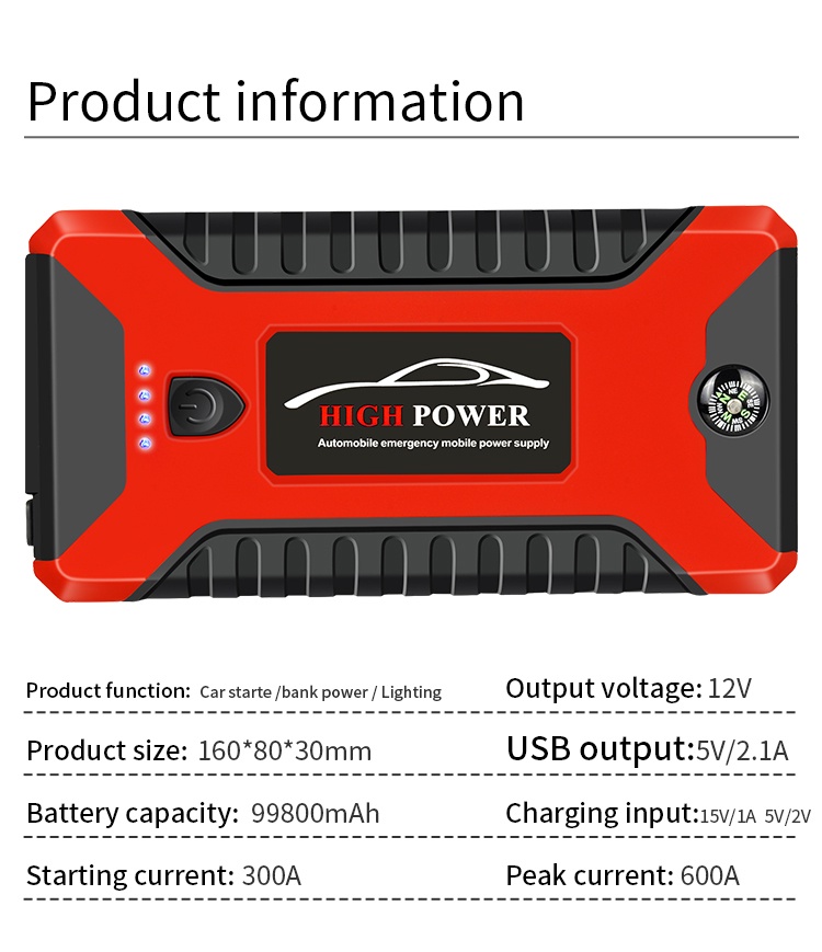 [SG Ready Stock] 99800Mah Car PowerBank Jump Starter Car Emergency ...