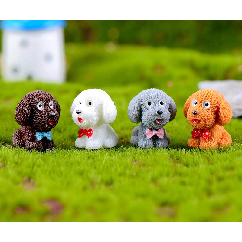 Cute Mini Figurine Gift: Teddy Dogs (for terrarium, mini houses ...