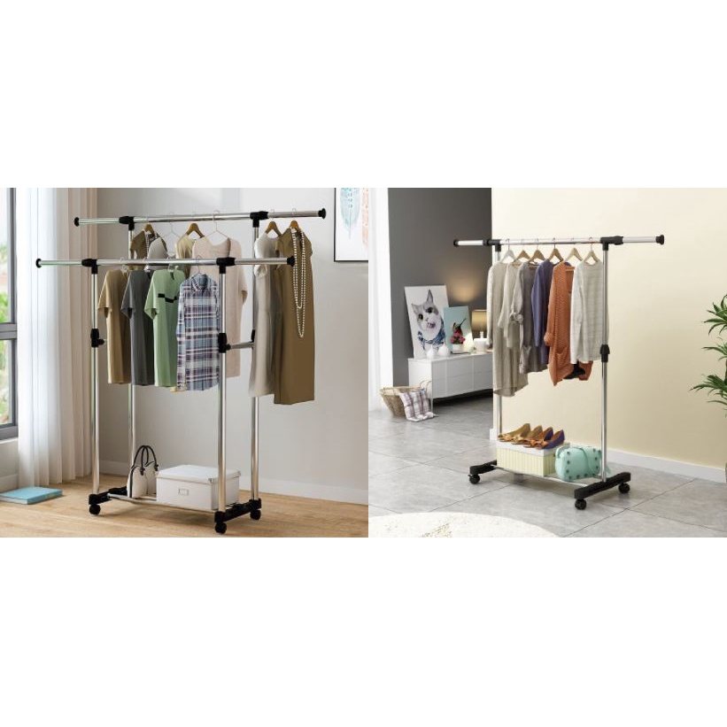 Clothes Rack Stainless Steel Multi Purpose Adjustable Clothes Hanger ...