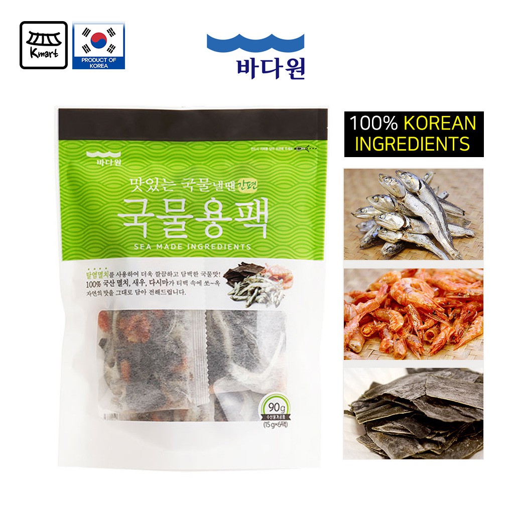 BADAONE Dashi Pack Soup Base Pack (15g x 6p) / Korean ingredients ...