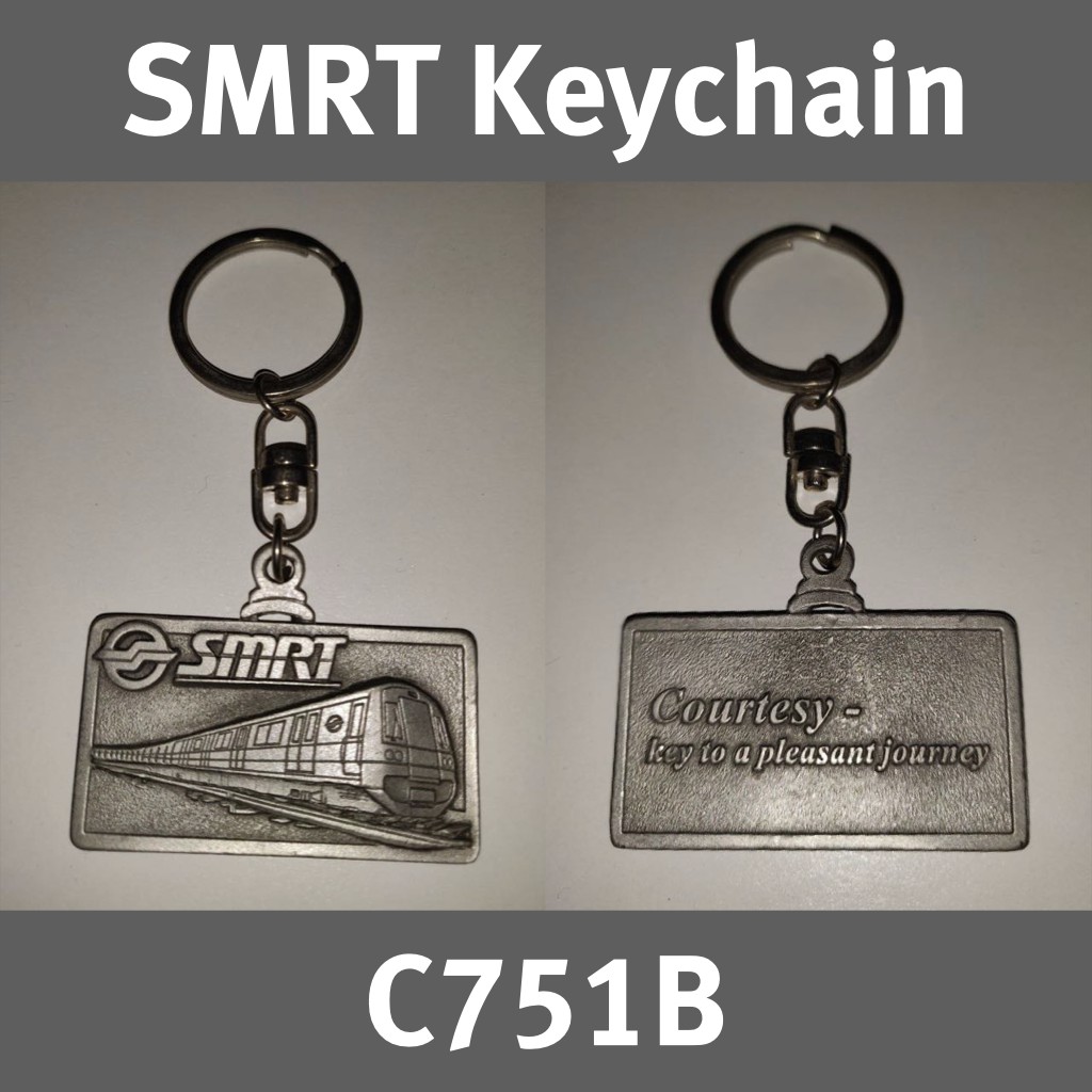 [SG STOCK] SMRT Singapore Courtesy Metal C751B Train MRT Keychain ...