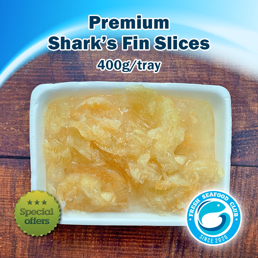 Premium Shark's Fin Slices, Gross Weight:400g/tray | Shopee Singapore