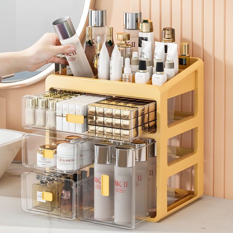 Cosmetic Desktop Transparent Storage Box Drawer Lipstick Jewelry ...