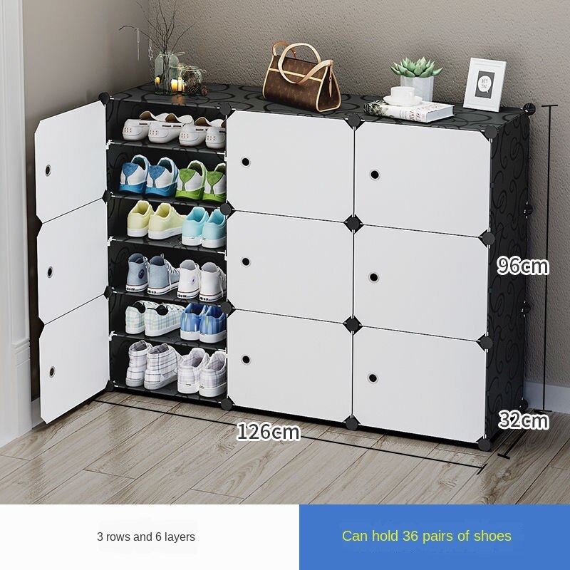 Plastic shoe cabinet shoes rack outdoor Simple household multi-Layer ...