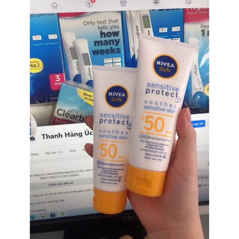 [Australian Version]nivea Sun UV Face Soothing Sensitive Sunscreen ...