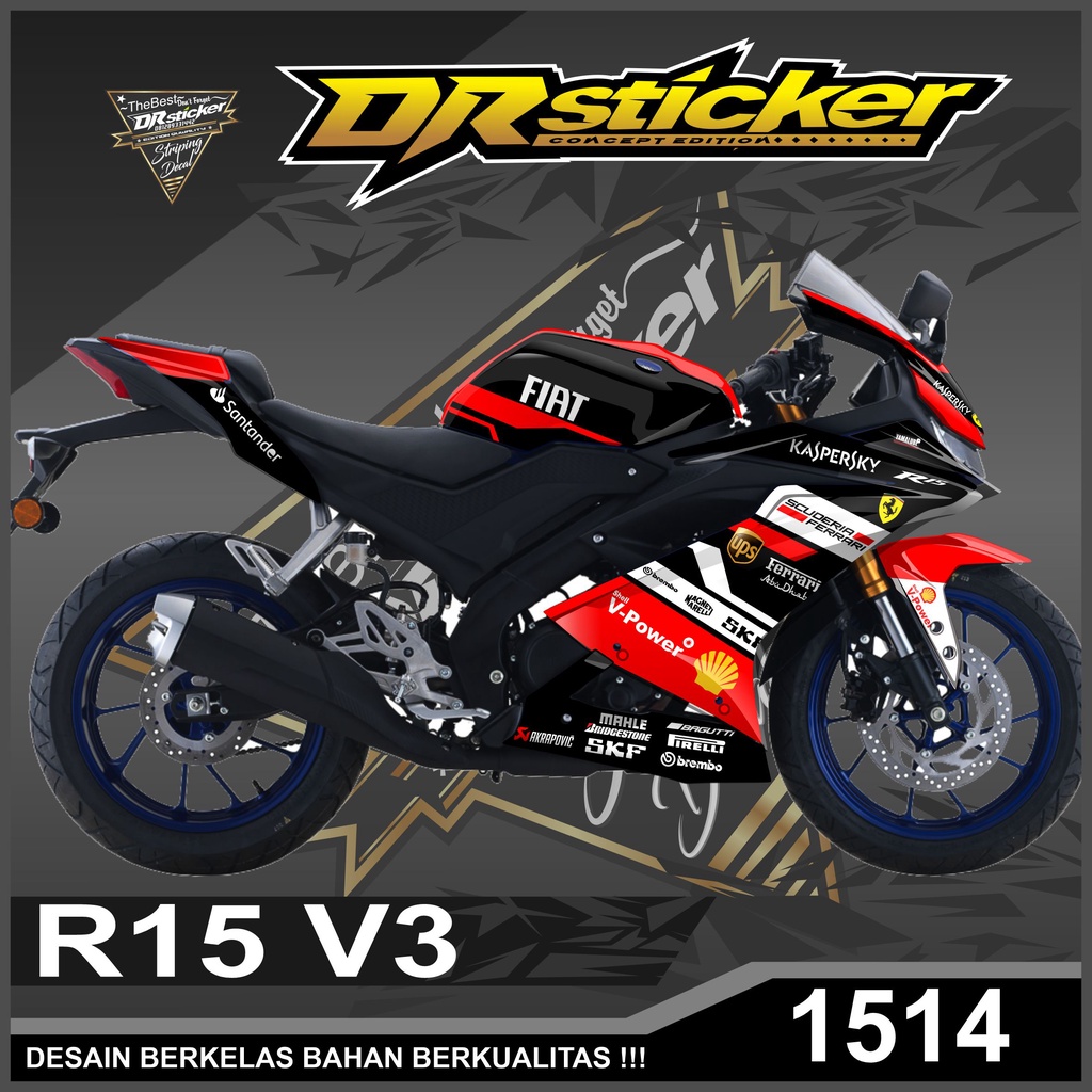 Honda R15 V3 Motorcycle DECAL FREE COSTUM GLOSSY Lamination/DOFF ...