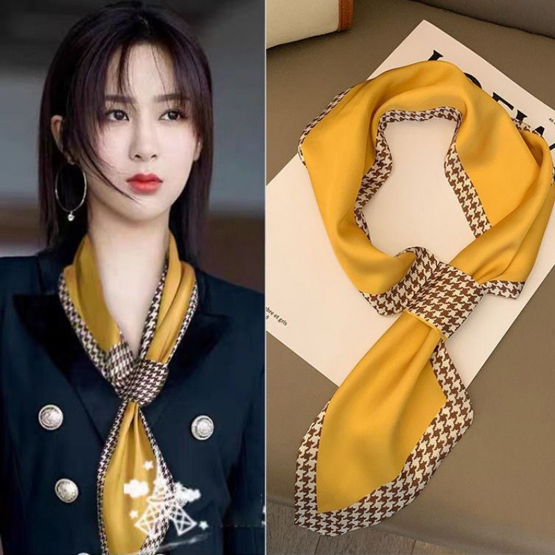 Silk Scarves Long Striped Women High-End Simulation Trendy New Style ...