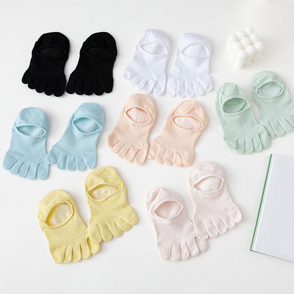 Solid Color Summer Five-finger Female Ultrathin Sock Funny Toe ...