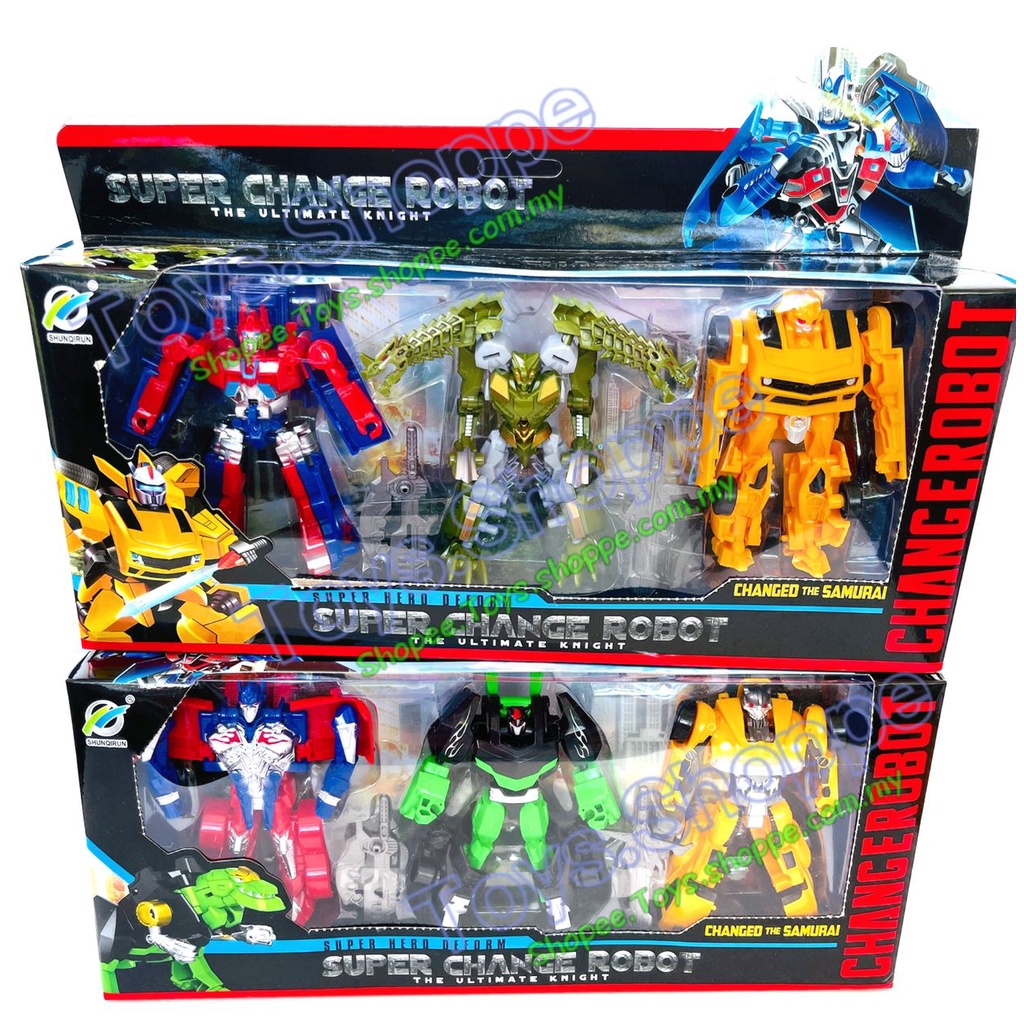 TRANSFORMER 3PCS SUPER CHANGE ROBOT Transformers Robot Autobots Optimus ...