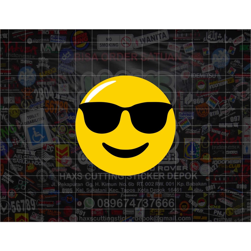 Smiley Face Emoji Emoticon Sticker Cutting With Various Size Glasses ...