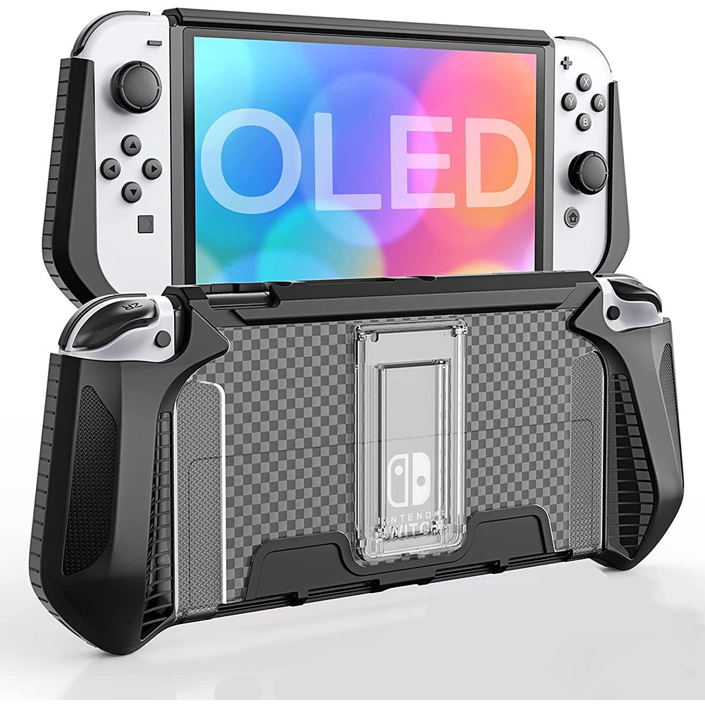 Nintendo Switch OLED Case with Fixed Stand, TPU Protective Case ...