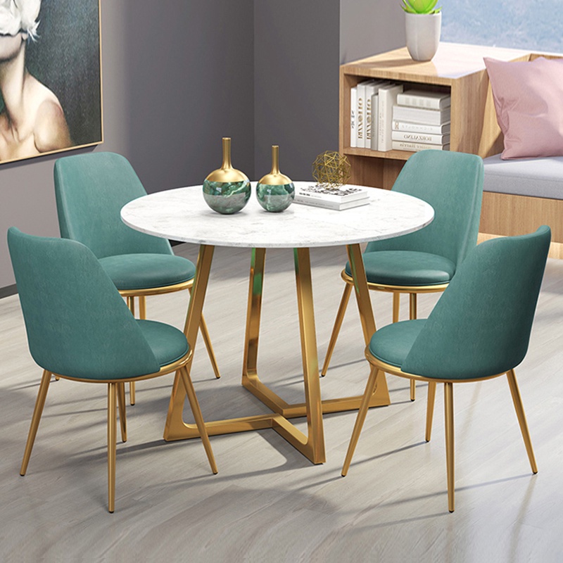 Marble Round Dining Table For Home Luxury Dining Room Reception Living ...