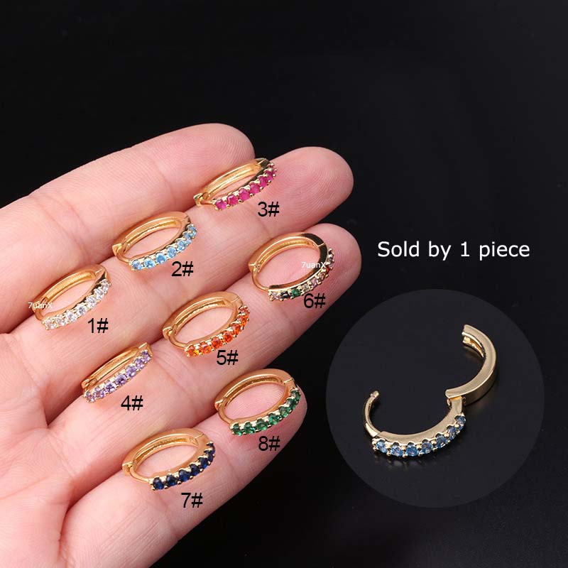 1 Piece 9mm Hoop Earrings Clicker Pinna Helix Rook Piercing Jewelry ...
